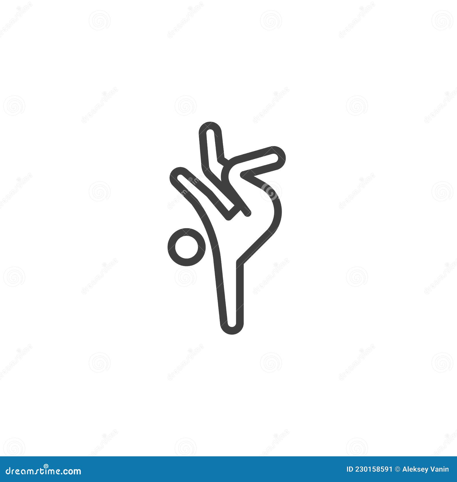 Break dancer line icon stock vector. Illustration of acrobat - 230158591