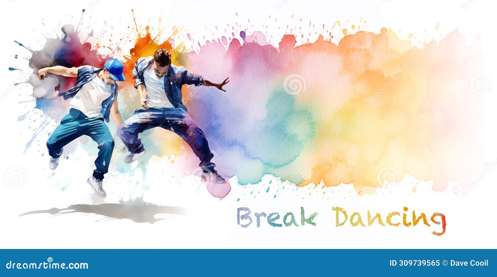 BREAK DANCING - Colourful Watercolour Web Banner for Olympic Break ...