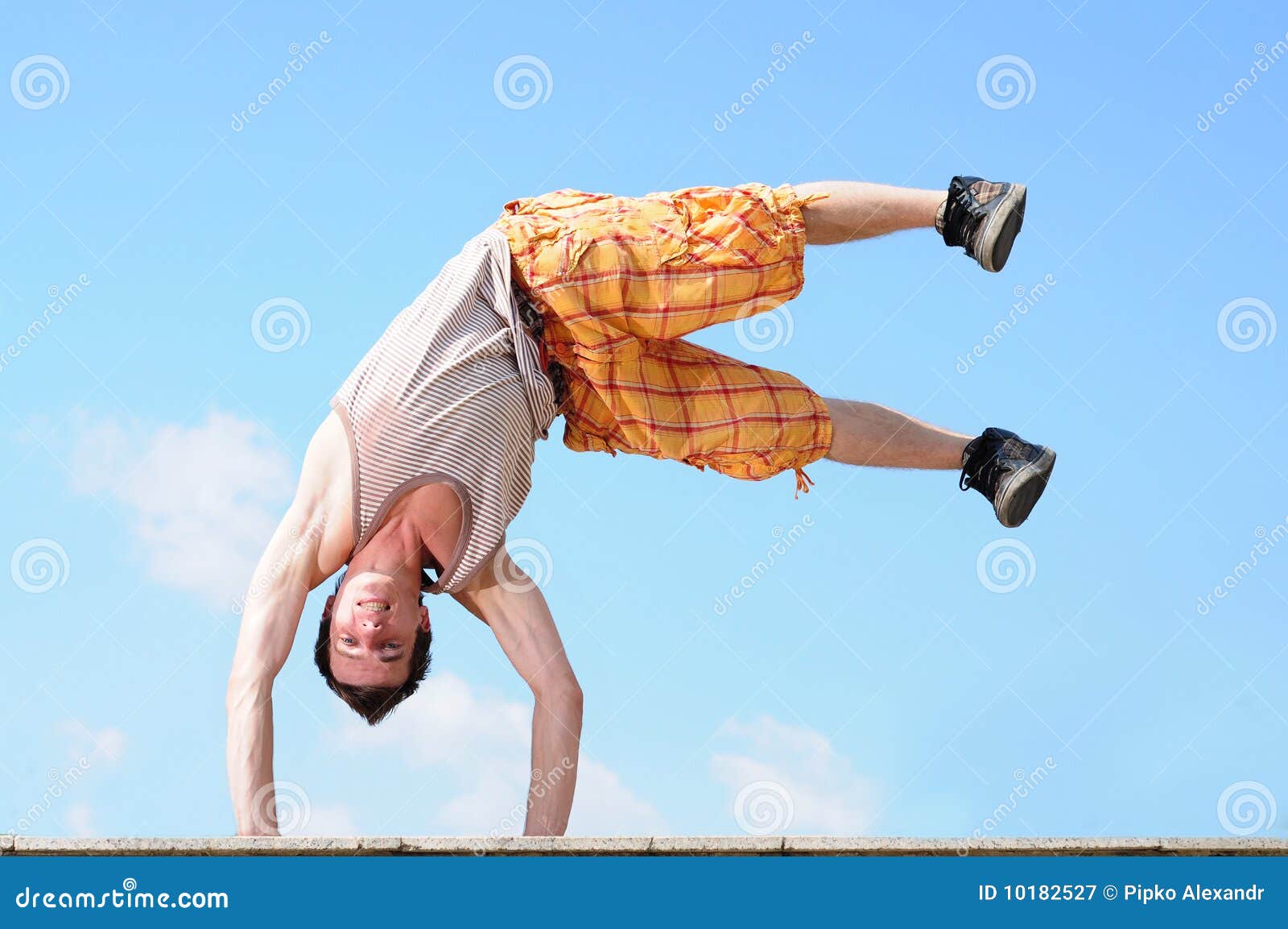 Break-dans on a beach stock image. Image of breakdancer - 10182527