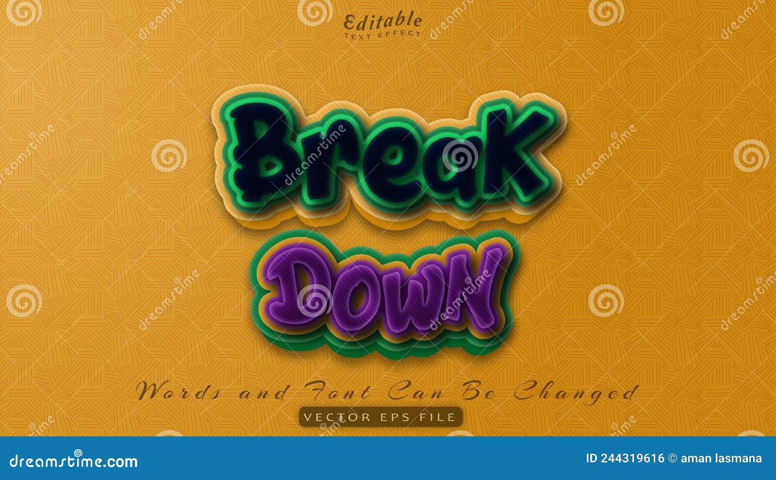 Break down text effect stock vector. Illustration of peak - 244319616