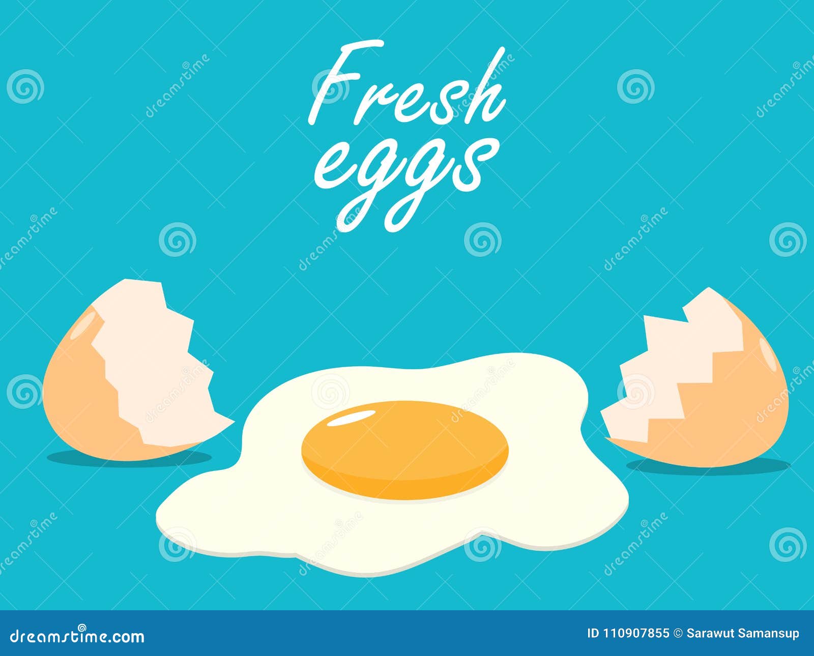 Break Eggs Eggshells Cracked Fresh Egg Flat Stock Vector - Illustration ...