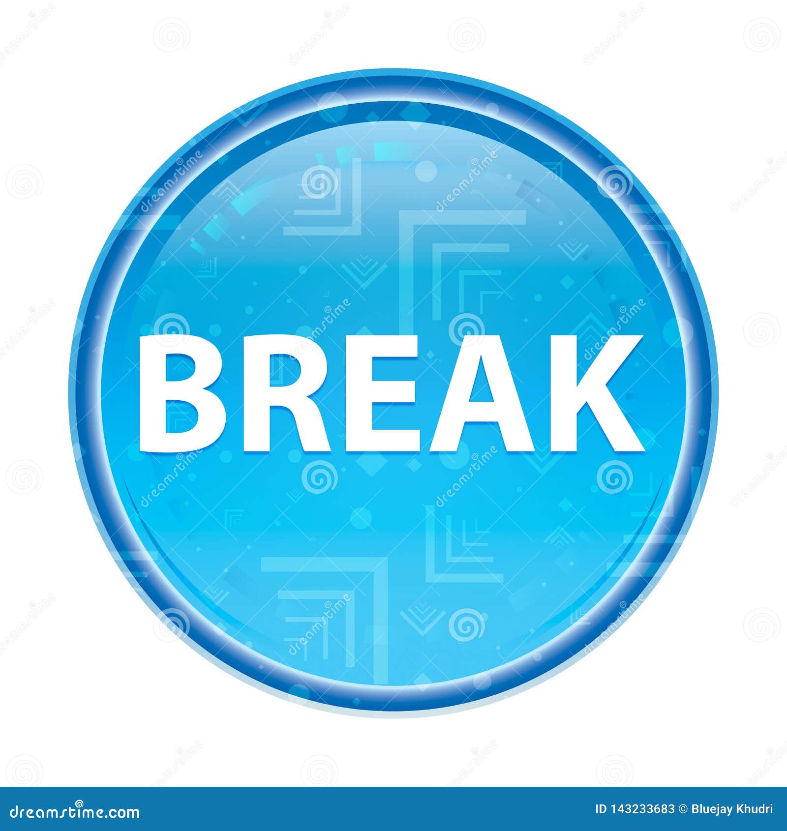 Break Floral Blue Round Button Stock Illustration - Illustration of ...