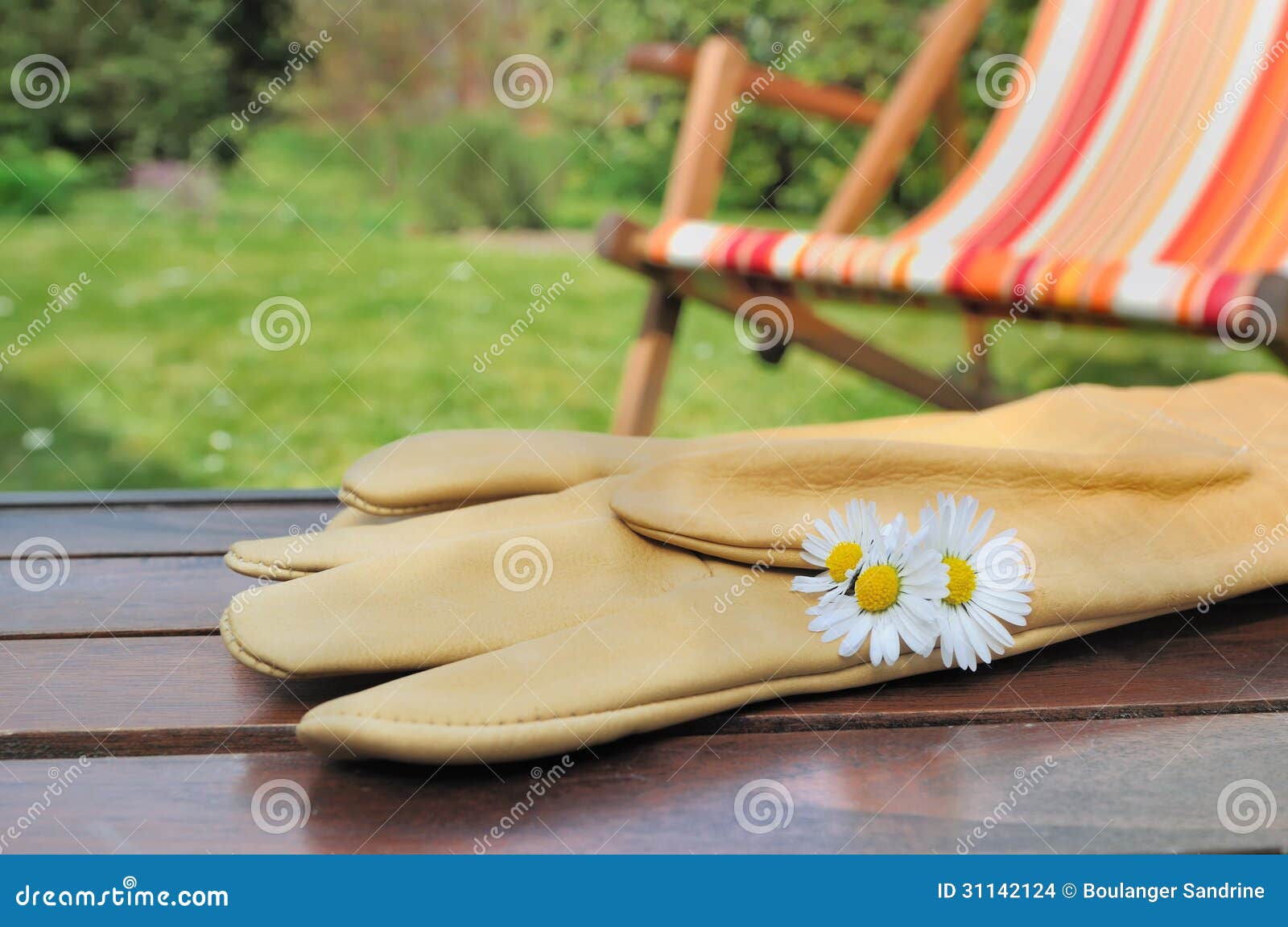 Break in garden stock photo. Image of garden, deck, gardening - 31142124