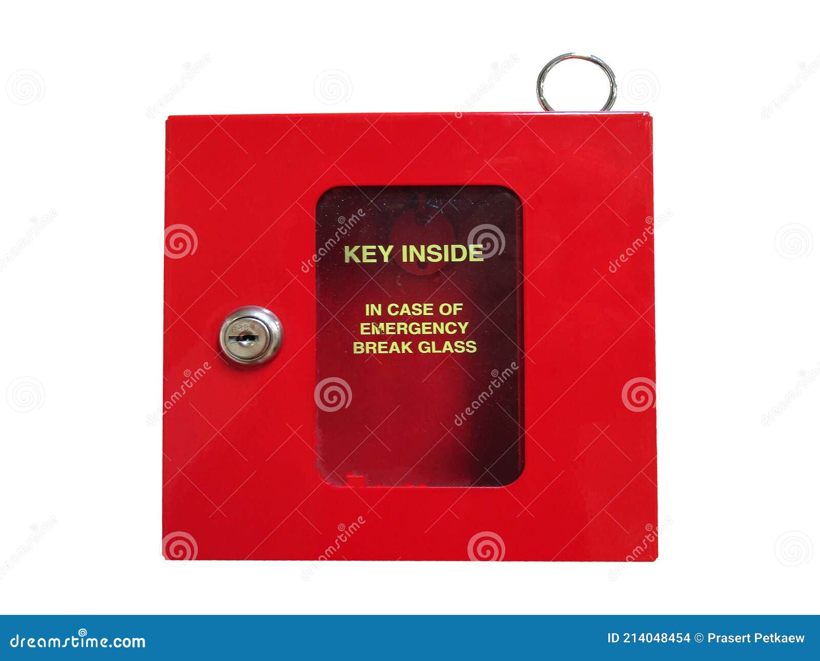 Break Glass for Key Inside in Case of Emergency and Isolate on White ...