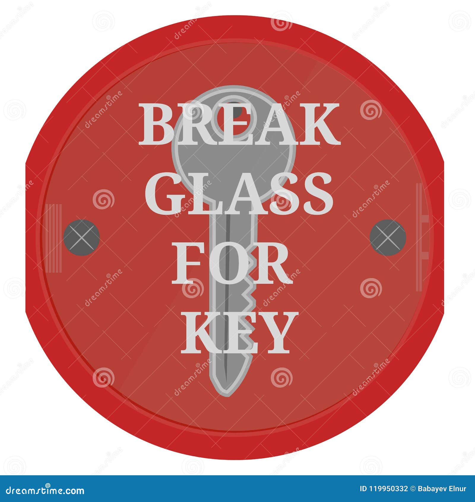 Break Glass for Key on White Background . Stock Illustration ...