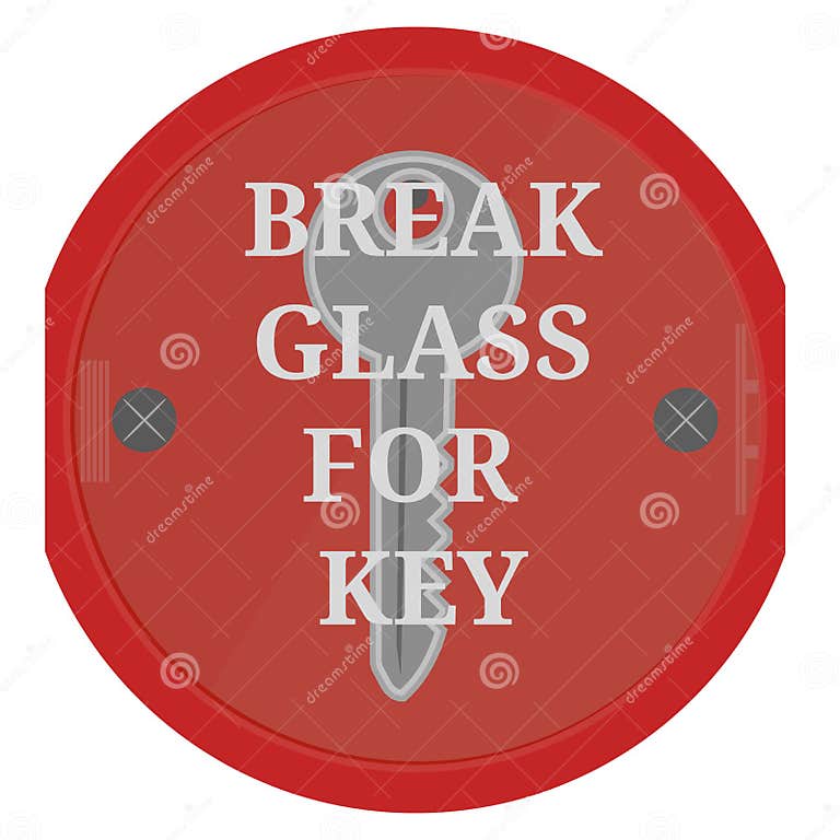Break Glass for Key on White Background . Stock Illustration ...