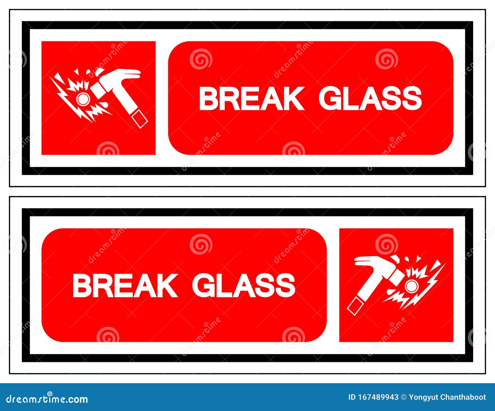 Break Glass Symbol Sign, Vector Illustration, Isolate on White ...