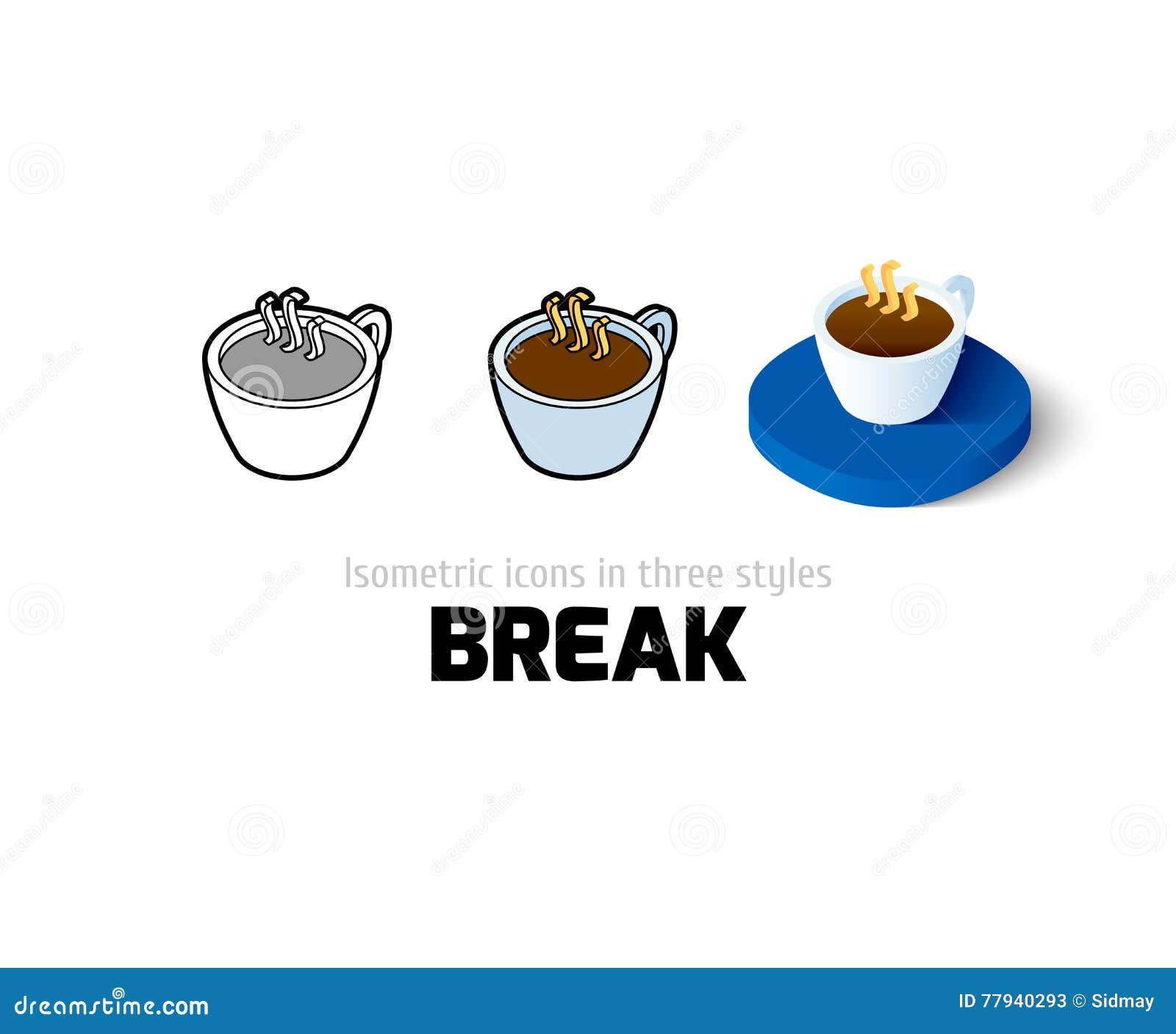Break Icon in Different Style Stock Vector - Illustration of beverage ...