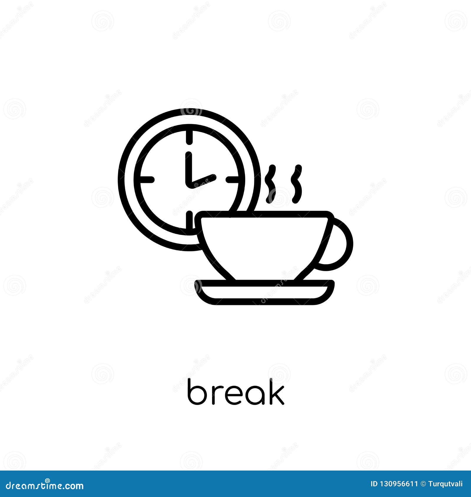 Break Icon Trendy Modern Flat Linear Vector Break Icon On White Stock Vector Illustration Of
