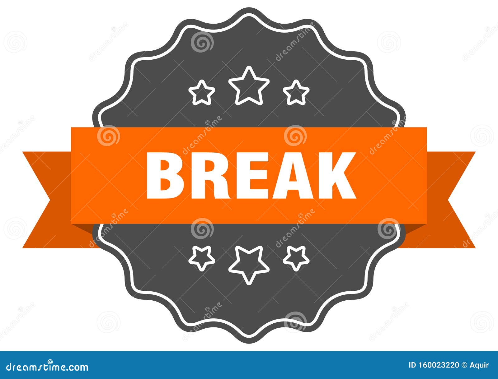 Break label stock vector. Illustration of break, badge - 160023220