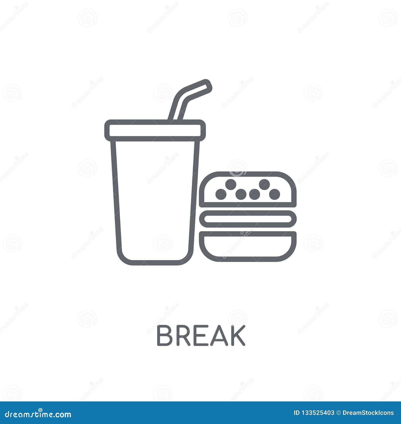 Break Linear Icon. Modern Outline Break Logo Concept on White Ba Stock ...