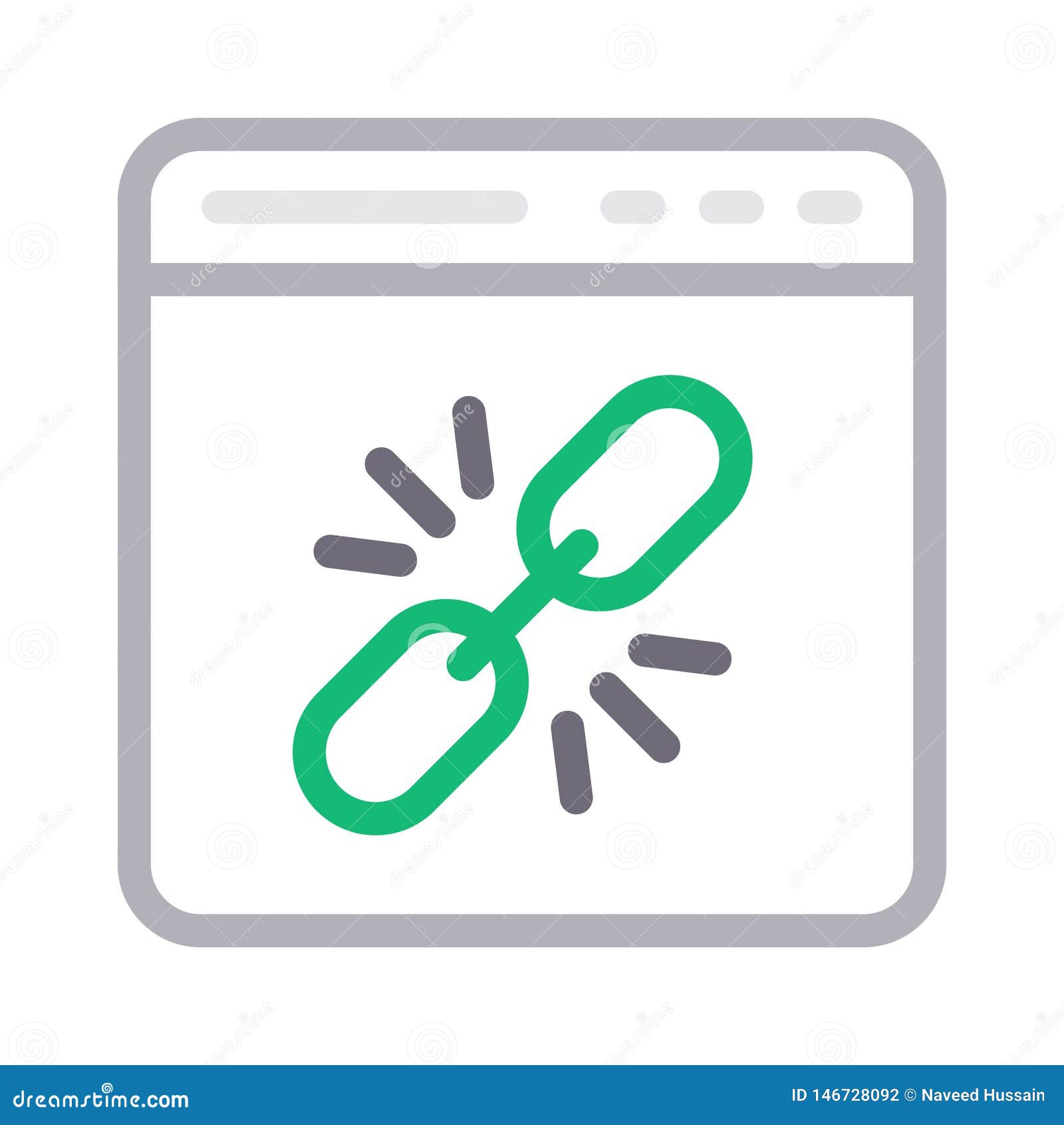 Break Link Thin Color Line Vector Icon Stock Vector - Illustration of ...