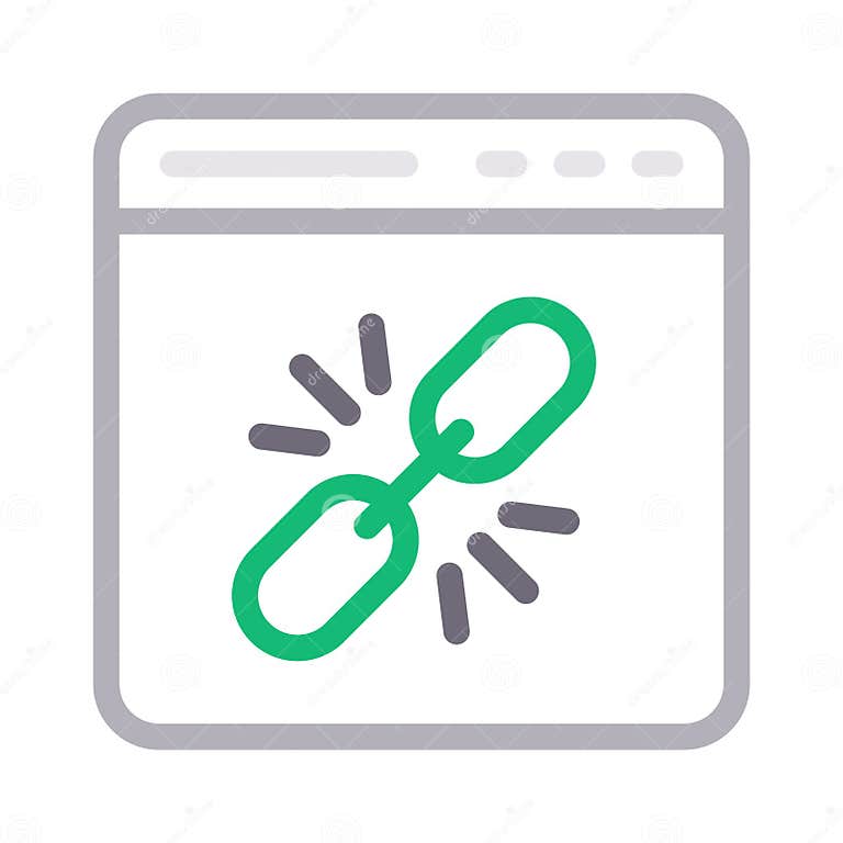 Break Link Thin Color Line Vector Icon Stock Vector - Illustration of ...