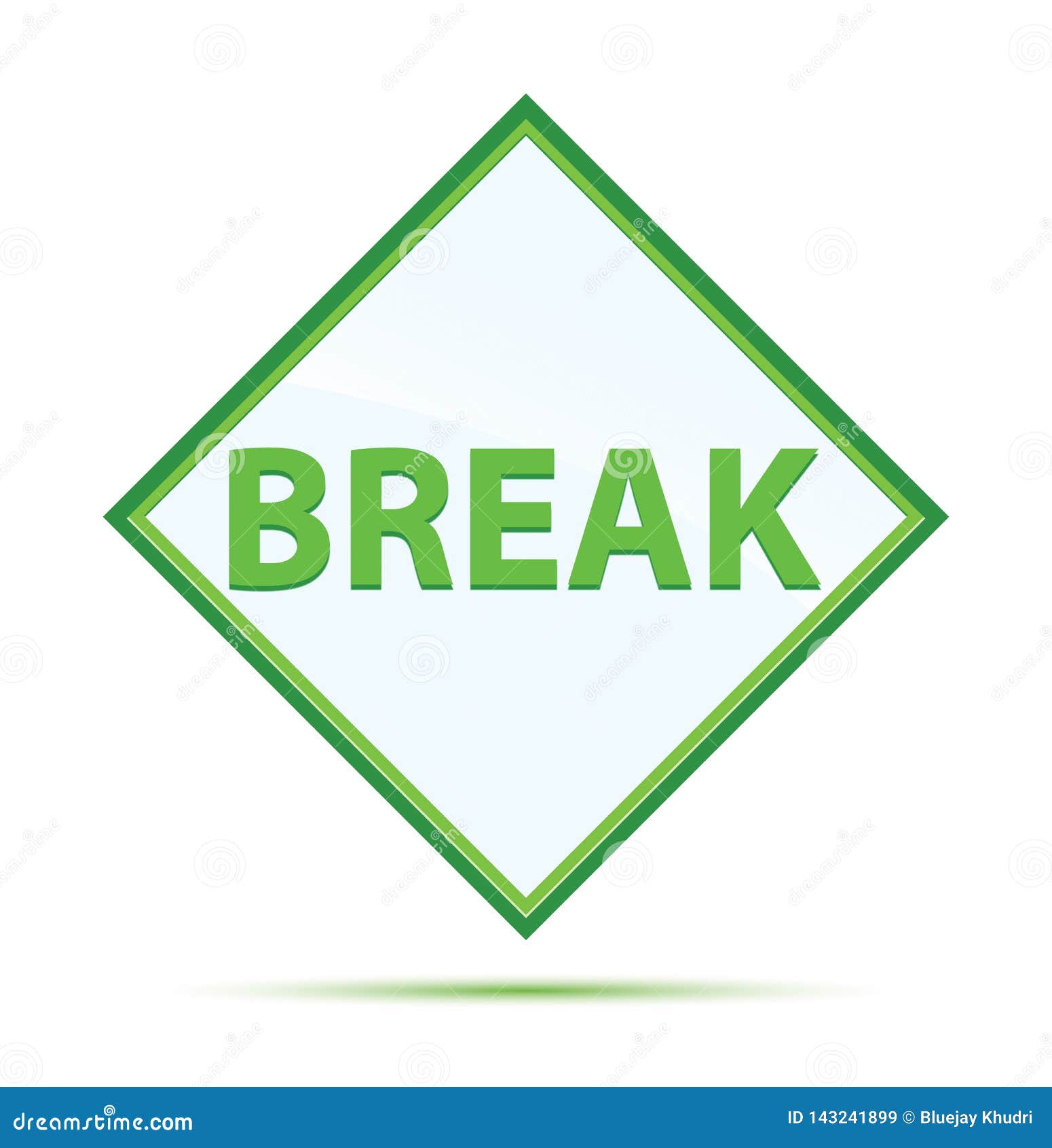 Break Modern Abstract Green Diamond Button Stock Illustration ...