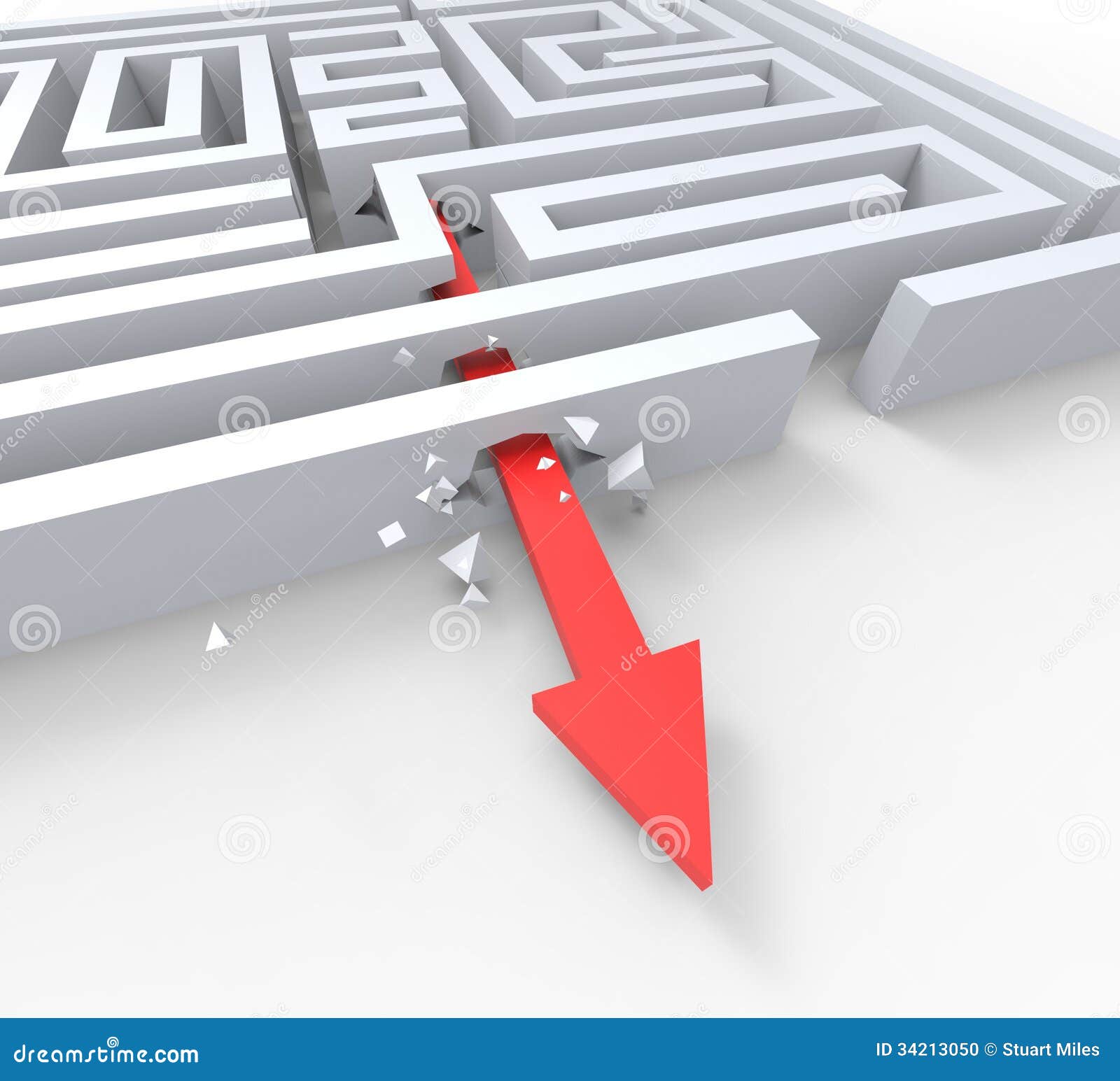 Break Out of Maze Shows Overcome Puzzle Exit Stock Illustration ...