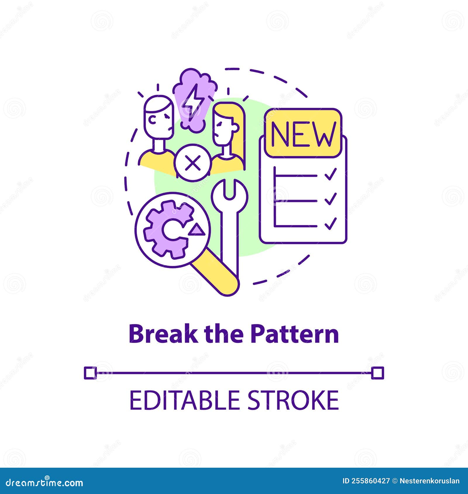 Break pattern concept icon stock vector. Illustration of vector - 255860427