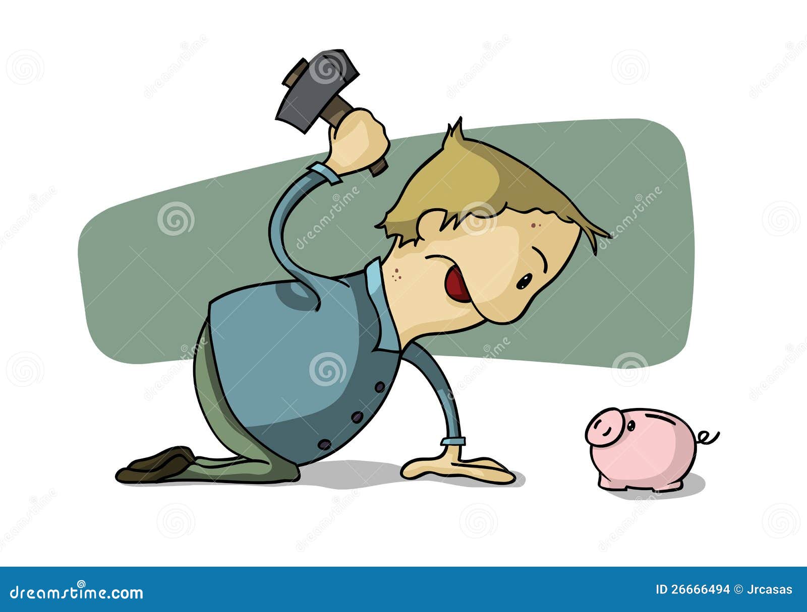 Break piggy bank stock vector. Illustration of hammer - 26666494
