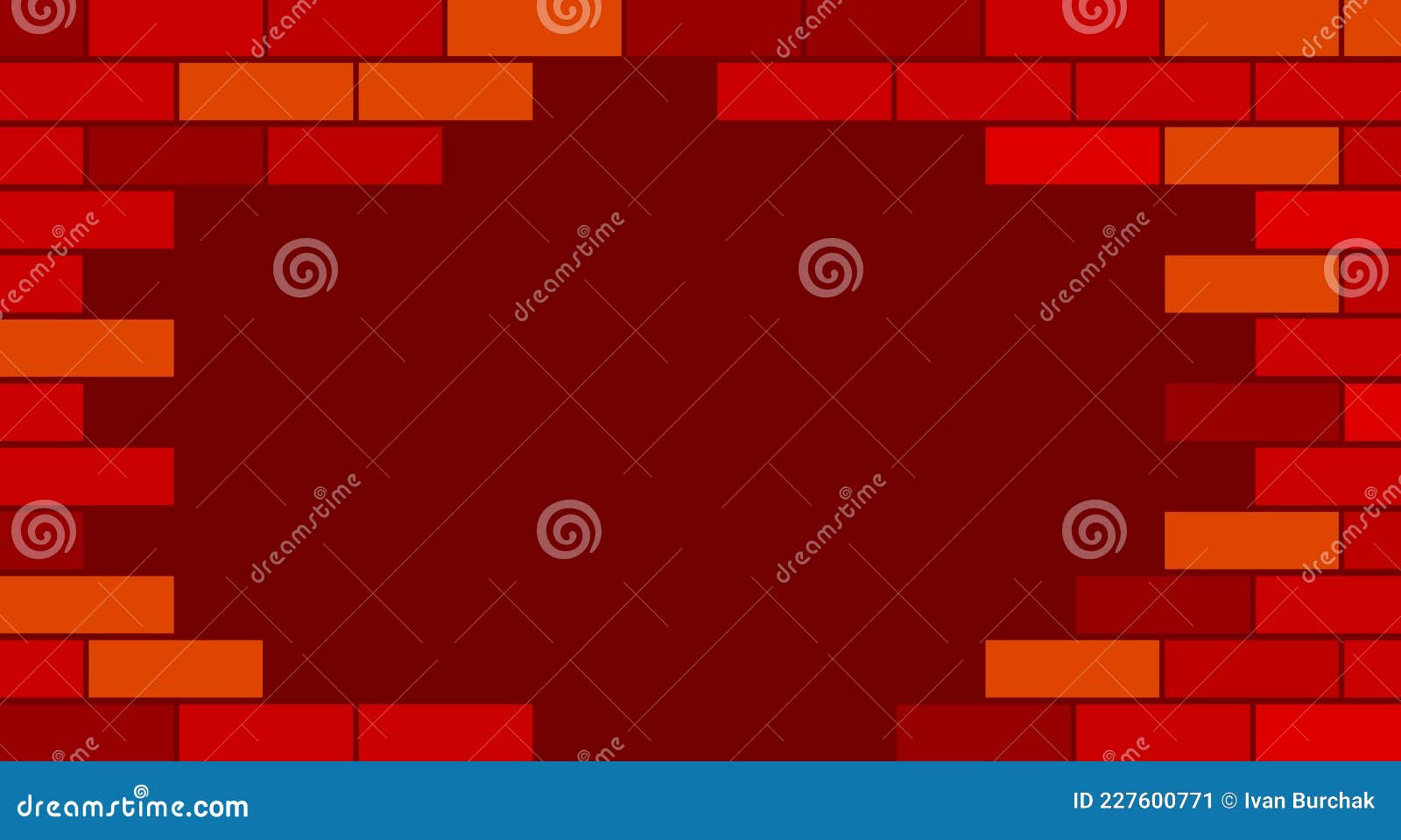 Break in the Red Brick Wall. Vector Illustration Stock Vector ...
