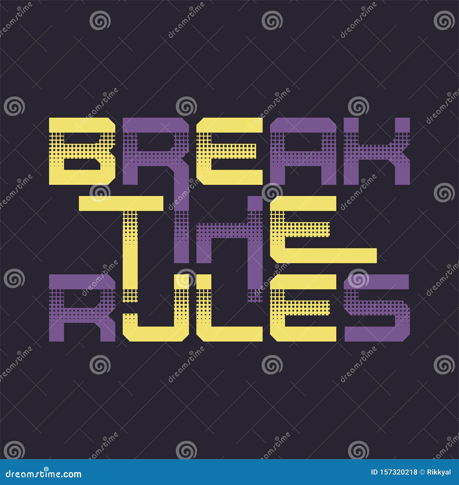 Break the Rules Graphic T-shirt Vector Design, Typography Stock Vector ...