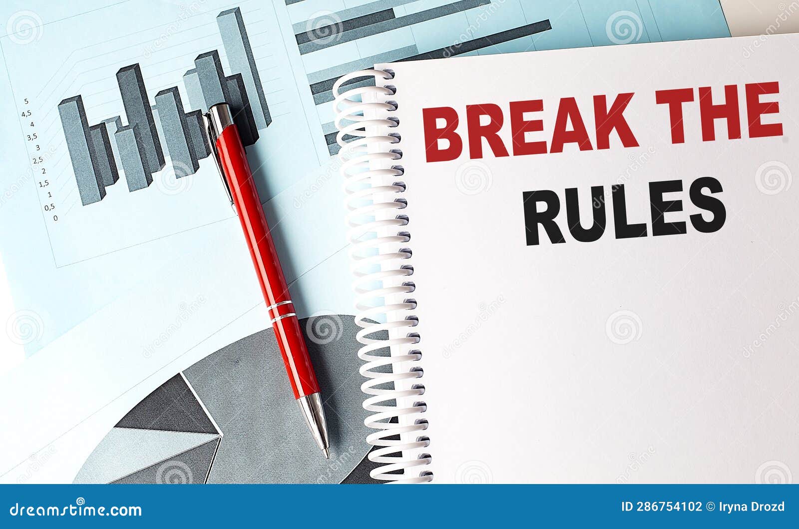 BREAK the RULES Text Written on Notebook with Chart Stock Photo - Image ...