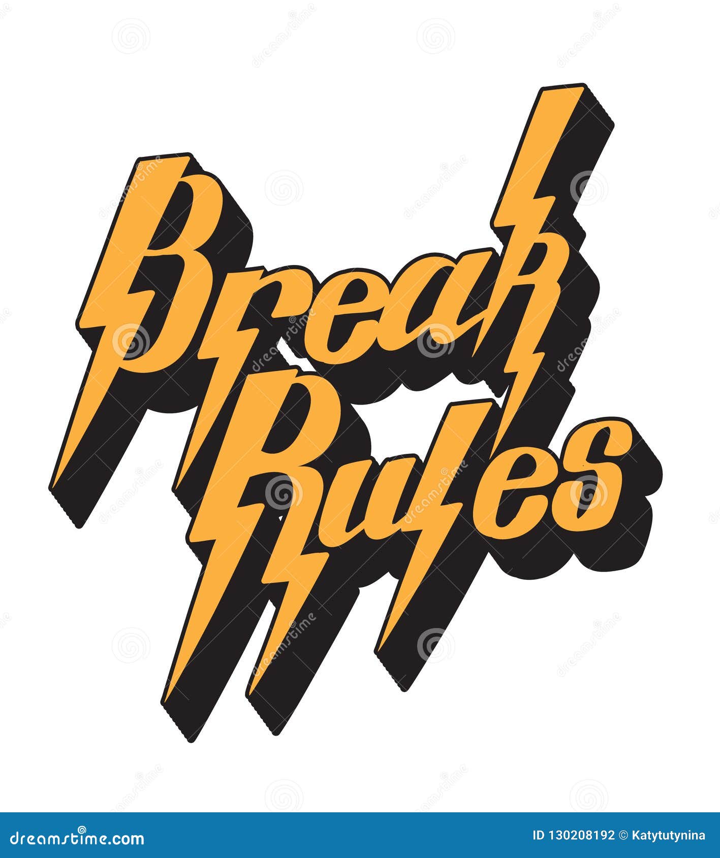 Break Rules. Vector Handwritten Lettering Isolated Stock Vector ...