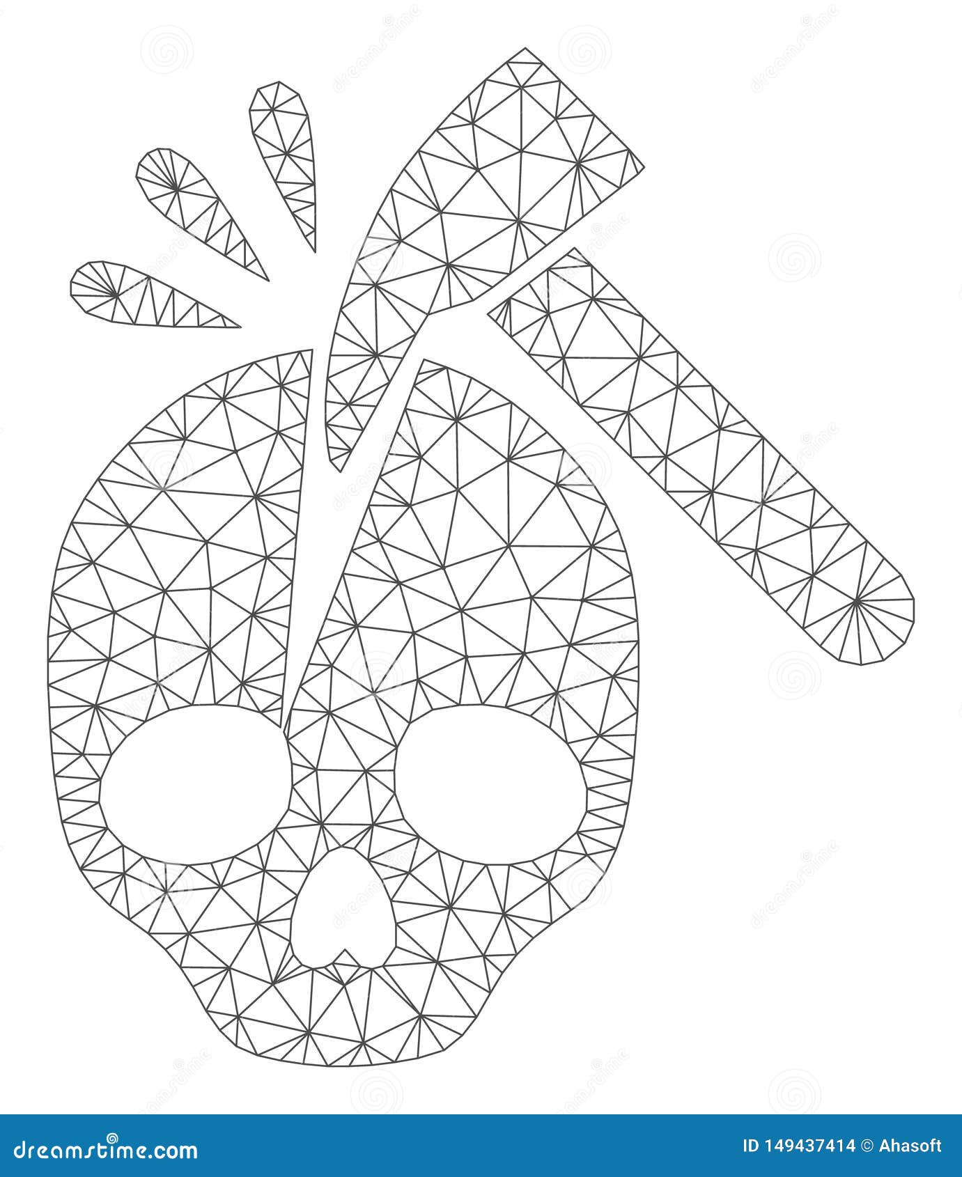 Break Skull Polygonal Frame Vector Mesh Illustration Stock Vector ... Break Skull Polygonal Frame Vector Mesh Illustration Stock Vector ...
