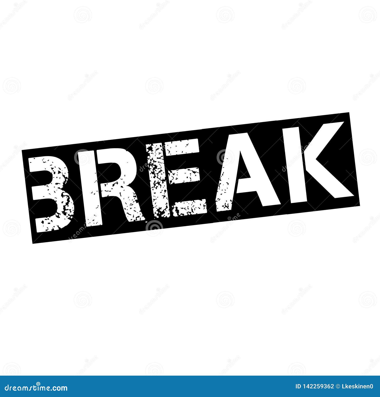 Break stamp on white stock vector. Illustration of pause - 142259362