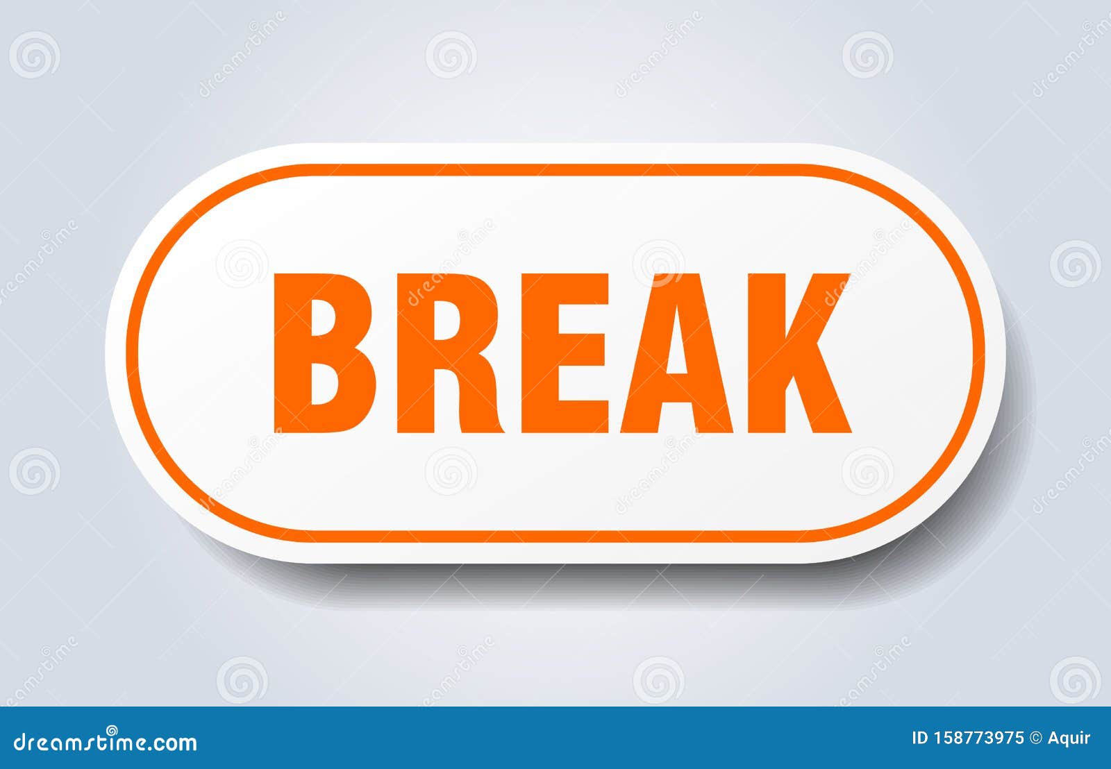 Break sticker. stock vector. Illustration of label, white - 158773975