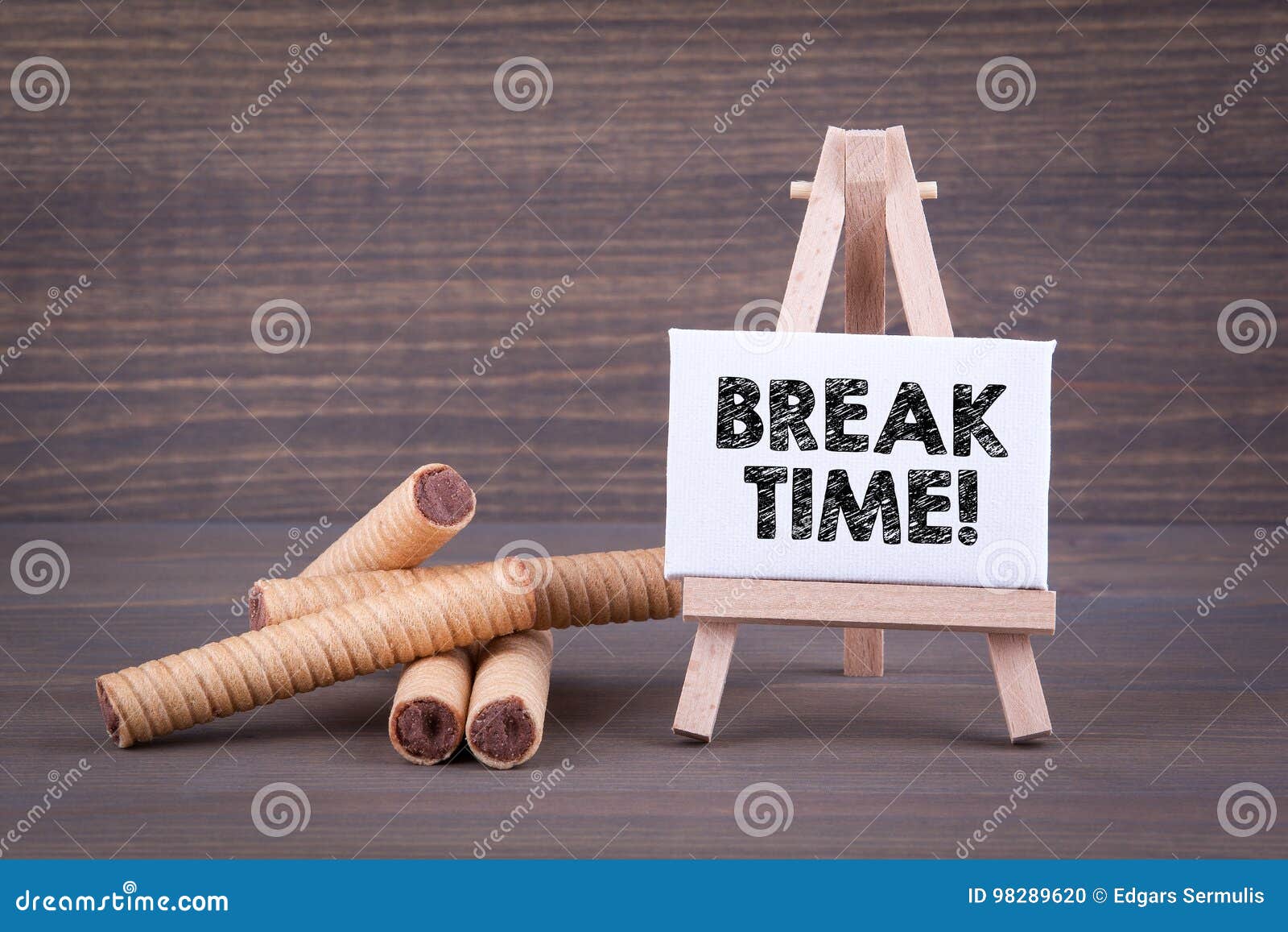 Break Time. Biscuits with Sweet Filling on a Wooden Background Stock ...