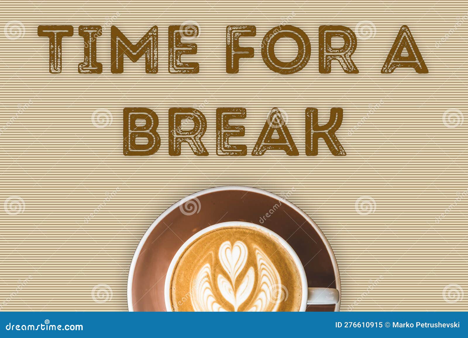 BREAK TIME Coffee Cup Concept Stock Illustration - Illustration of ...