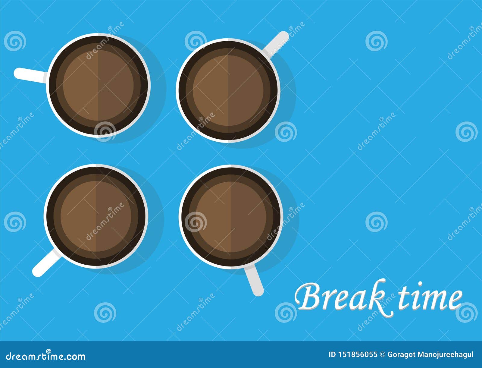 Break Time with Coffee Vector Stock Vector - Illustration of design ...