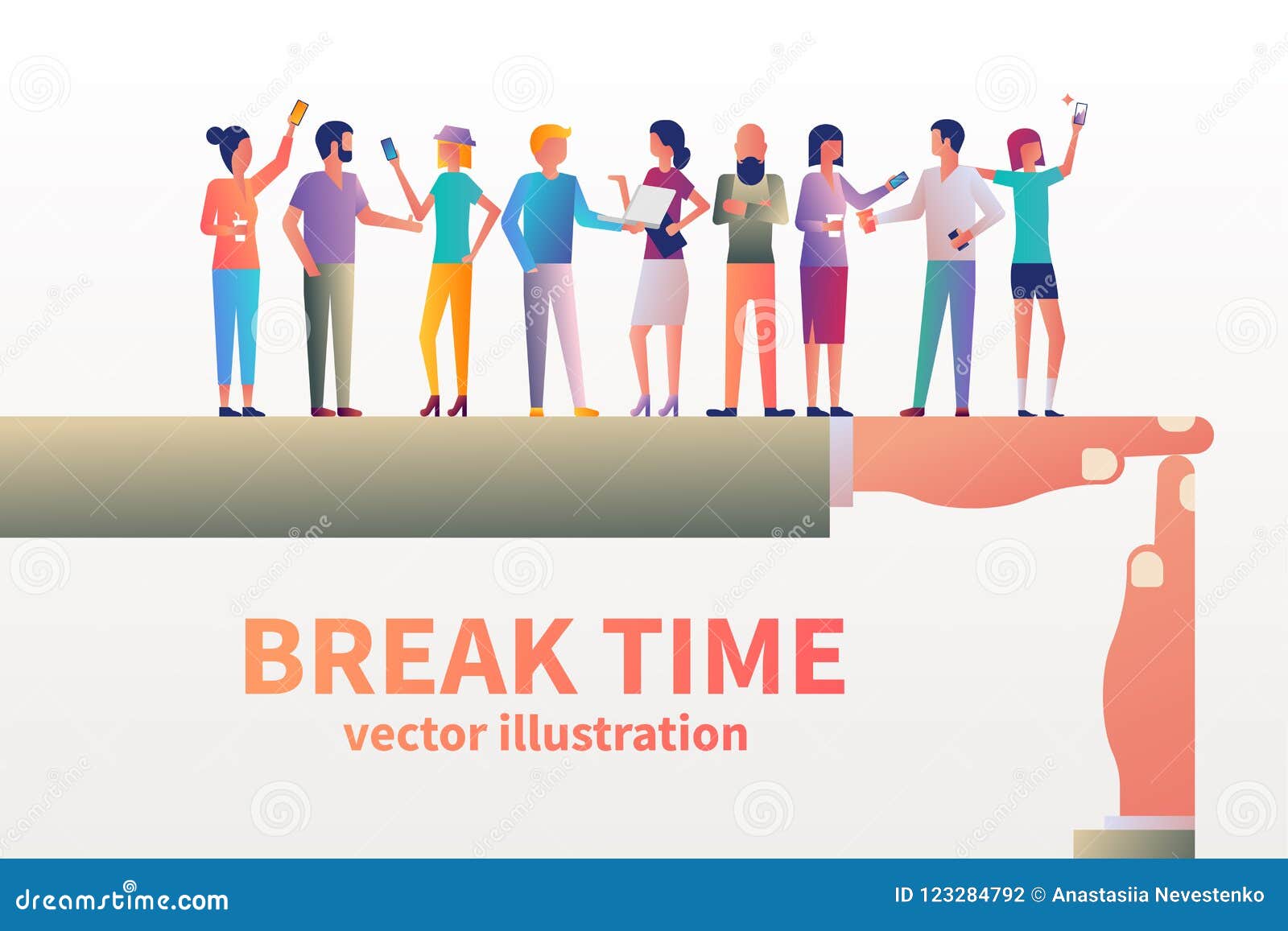 Break time concept stock vector. Illustration of group - 123284792