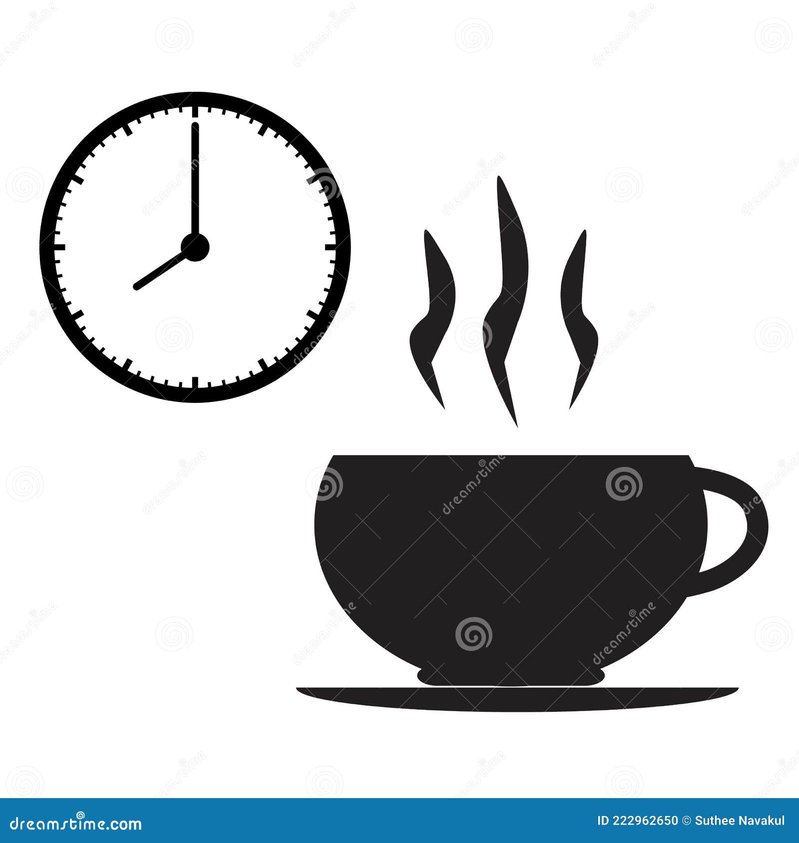 Break Time Icon on White Background. Coffee Time Sign. Tea Time Symbol ...