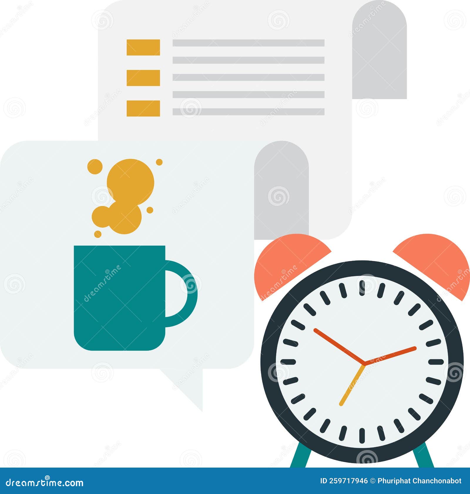 Break Time Illustration in Minimal Style Stock Vector - Illustration of ...
