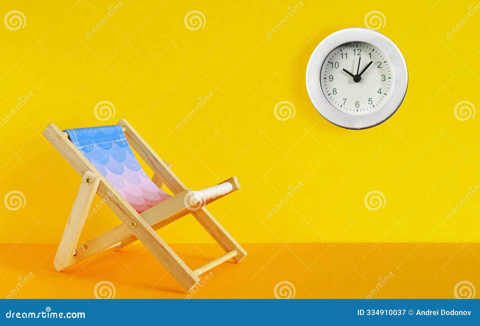 Break Time is Shown with Lounge and Clock on the Orange Wall. Time for ...