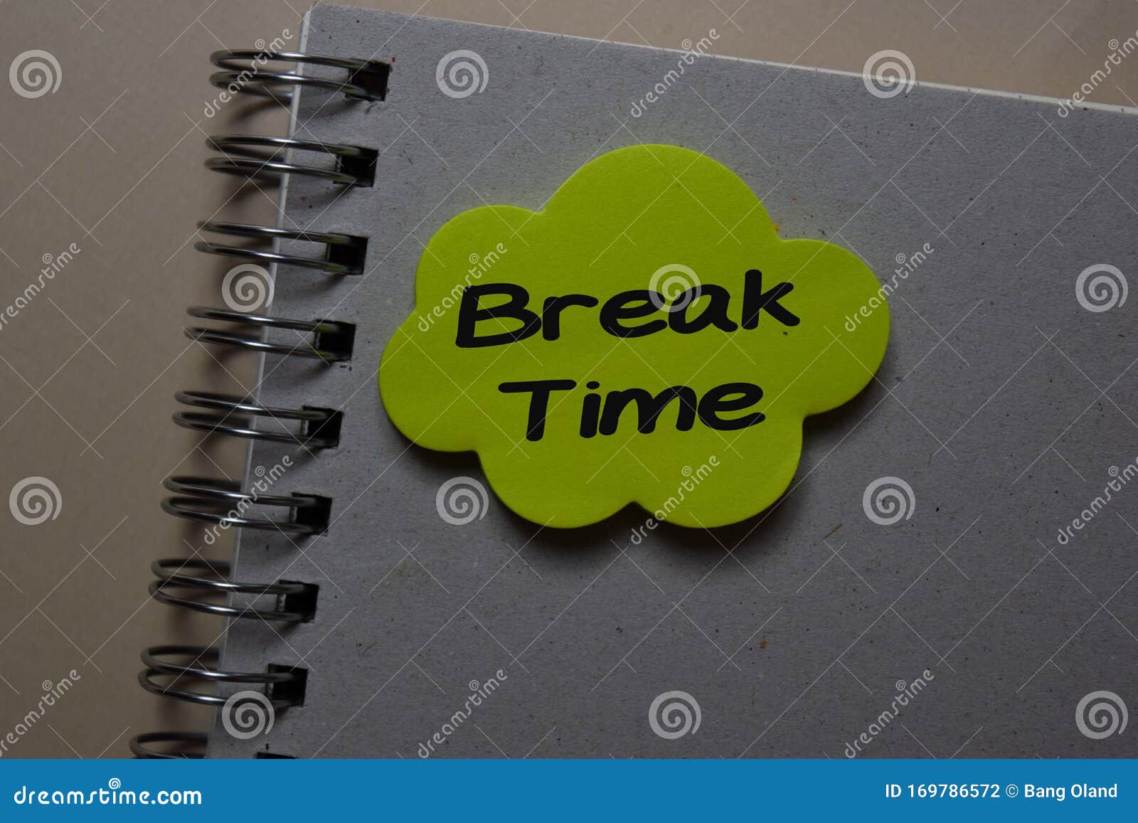 Break Time Write on a Sticky Note Isolated on Office Desk Stock Photo ...