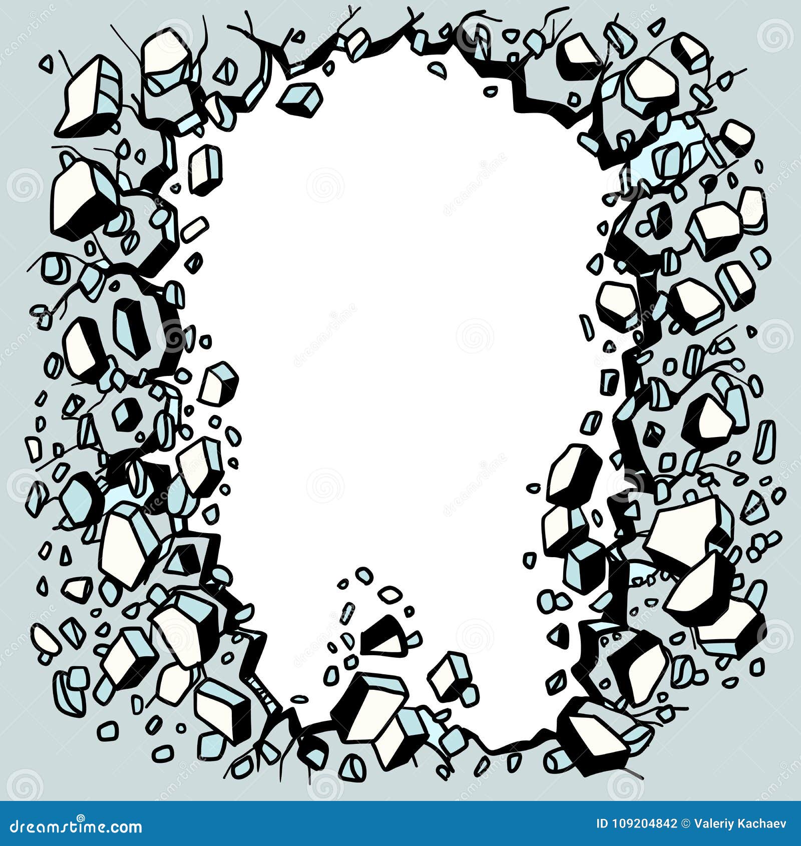 Break in the Wall Destructive Background Stock Vector - Illustration of ...