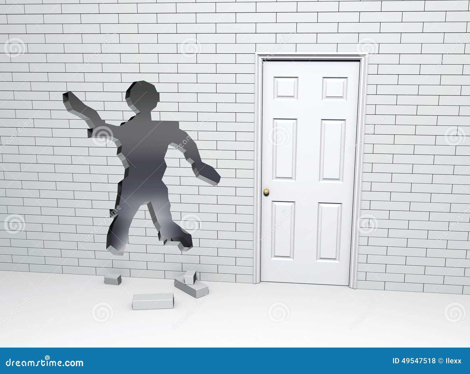 Break in the wall stock illustration. Illustration of colliding - 49547518