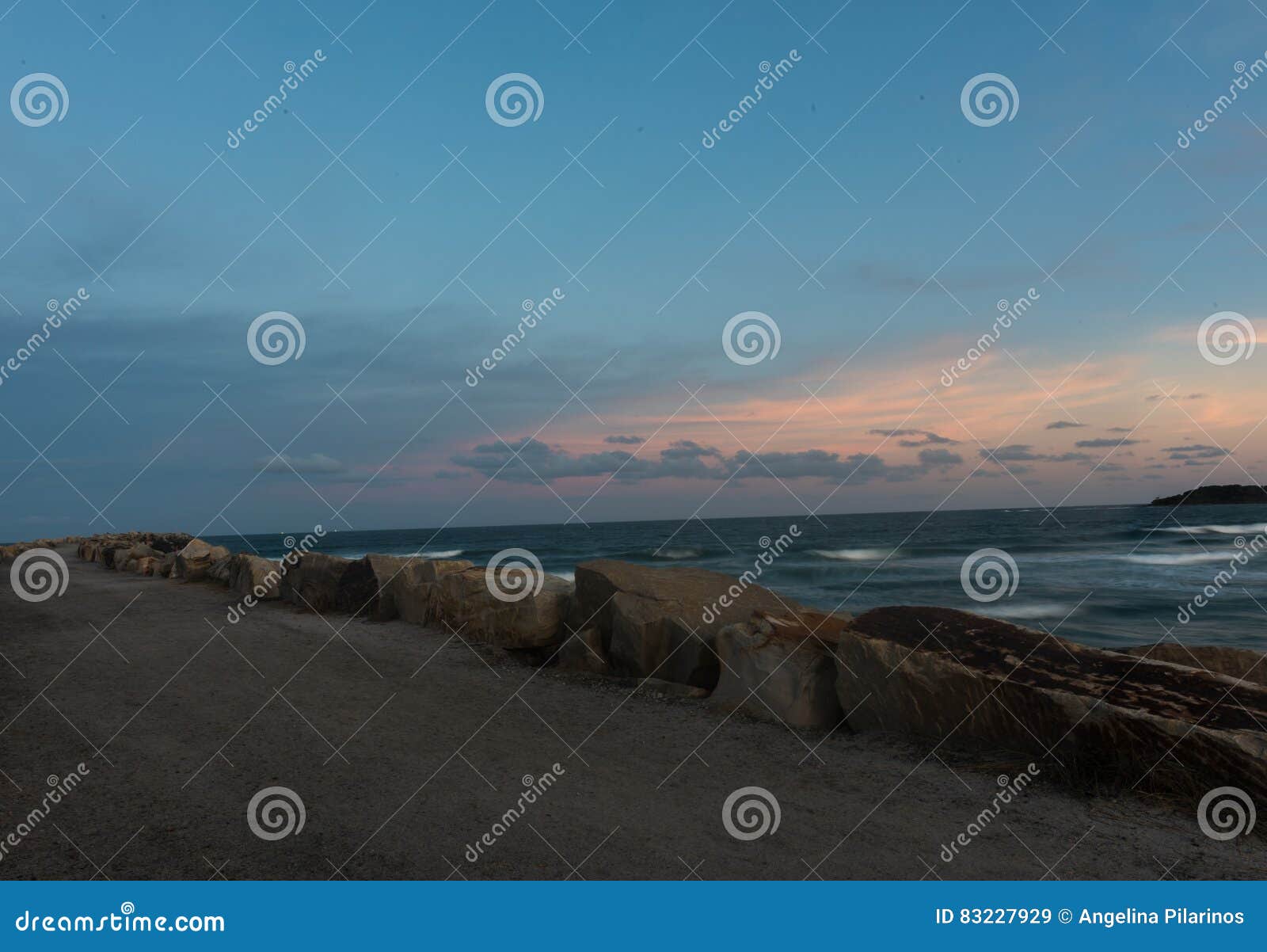 The Break Wall at Turner`s Beach in Yamba, Australia Stock Image ...