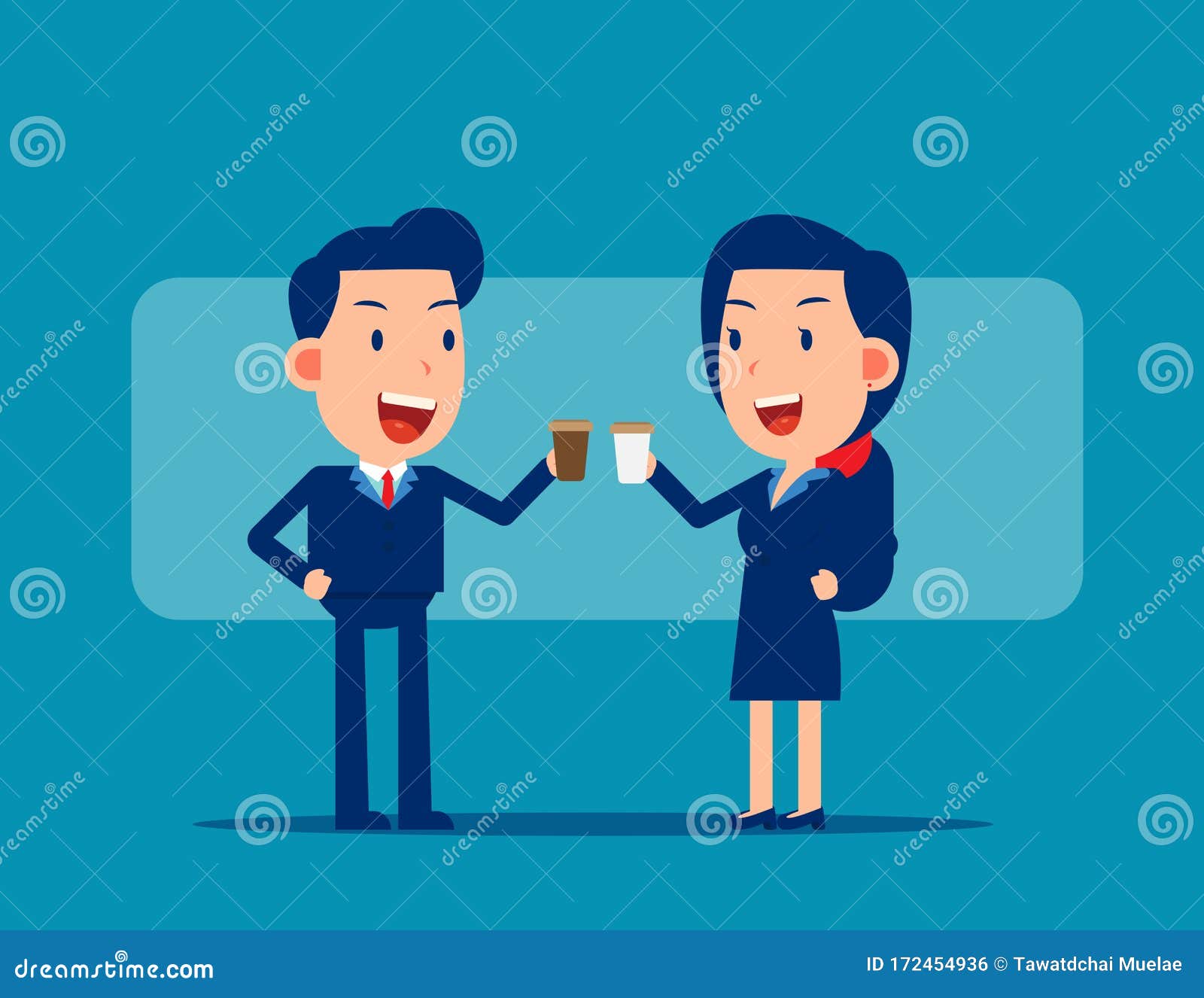 Break at Work Time. Office Workers Concept Stock Vector - Illustration ...