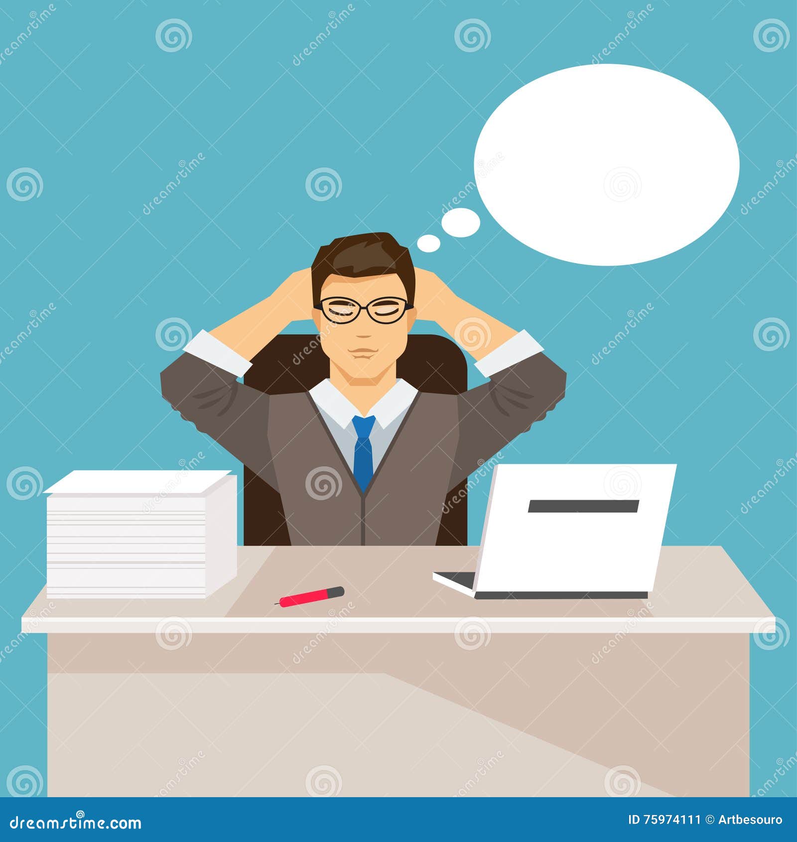 Break at Work. Vector Illustration Stock Vector - Illustration of ...