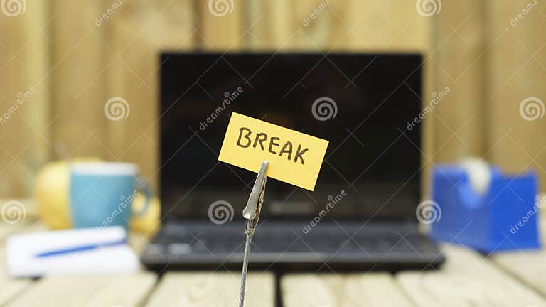 Break written stock image. Image of luch, business, break - 42127295