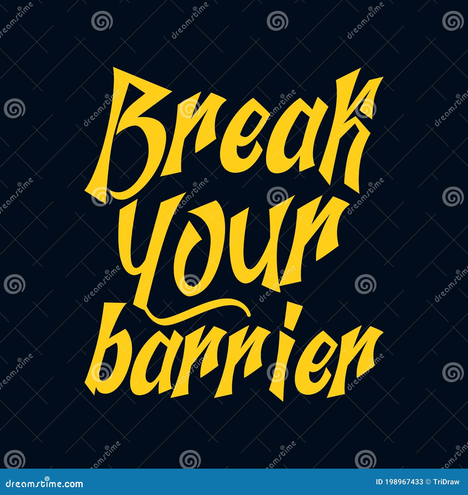 Break Your Barrier. Stylish Typography Design Stock Vector ...