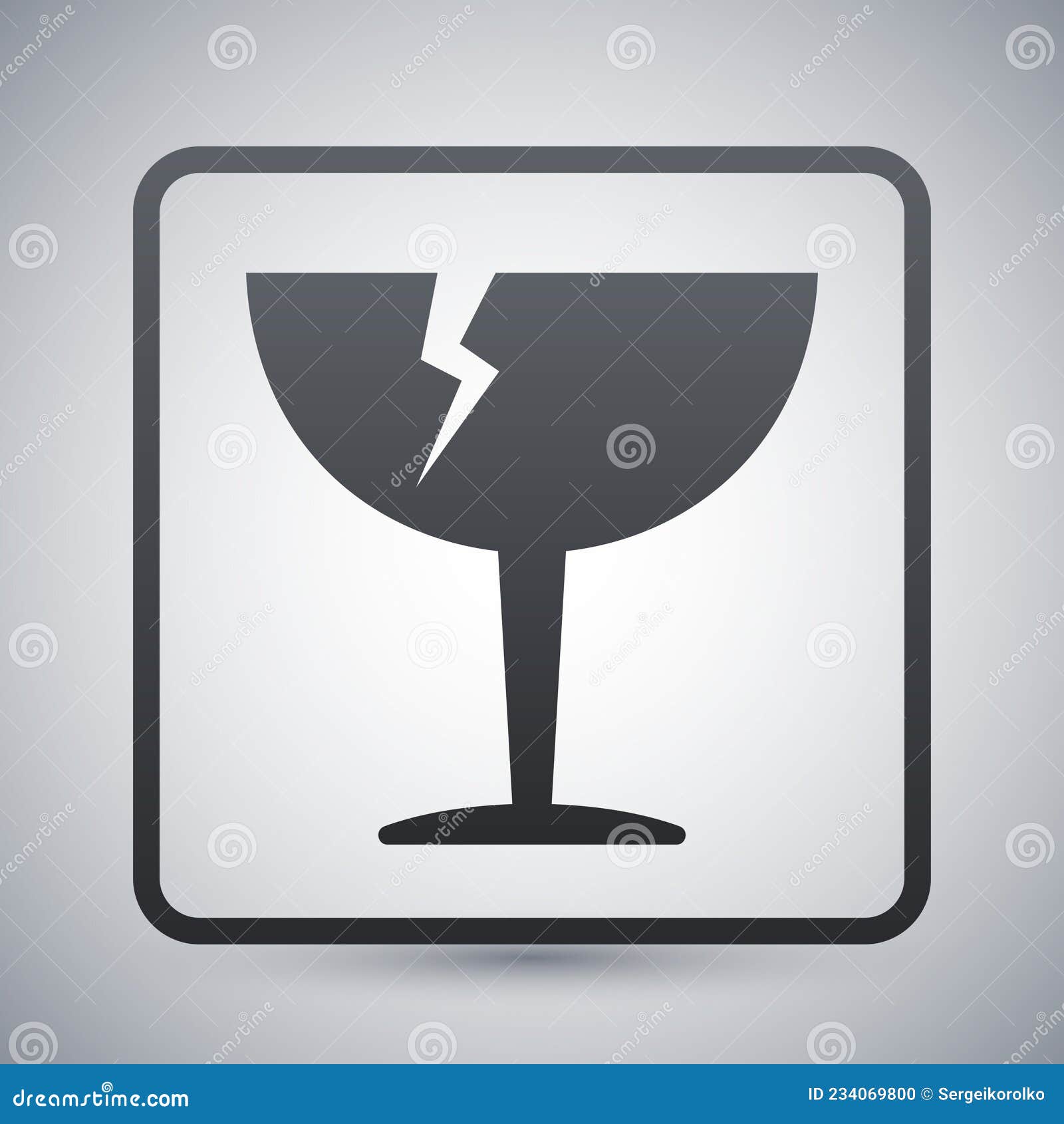 Breakable Or Fragile Material Packaging Symbol On Cardboard, Vector ...