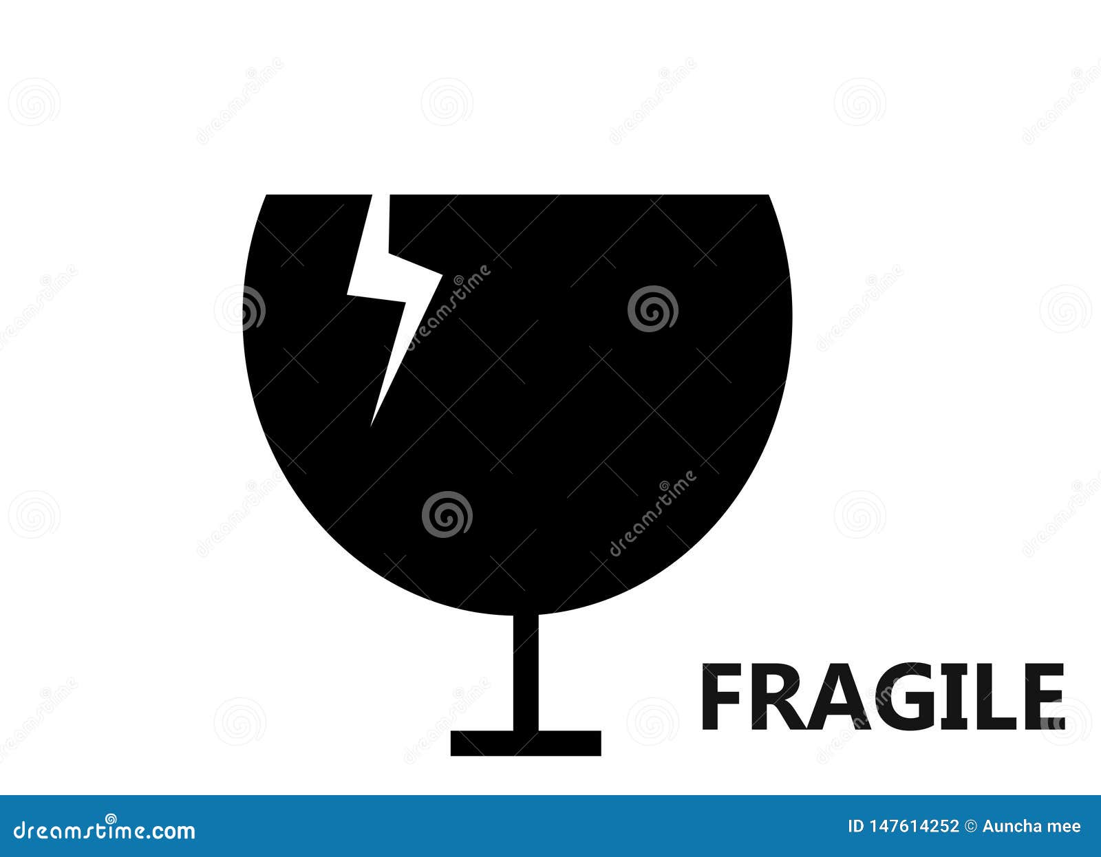 Breakable of Fragile Material Packaging Symbol on White Background ...