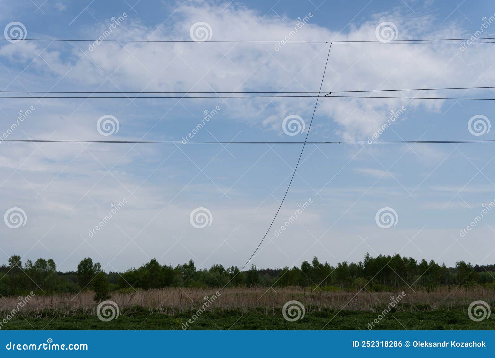Breakage of a High-voltage Power Line Ends. Disaster, Accident Stock ...
