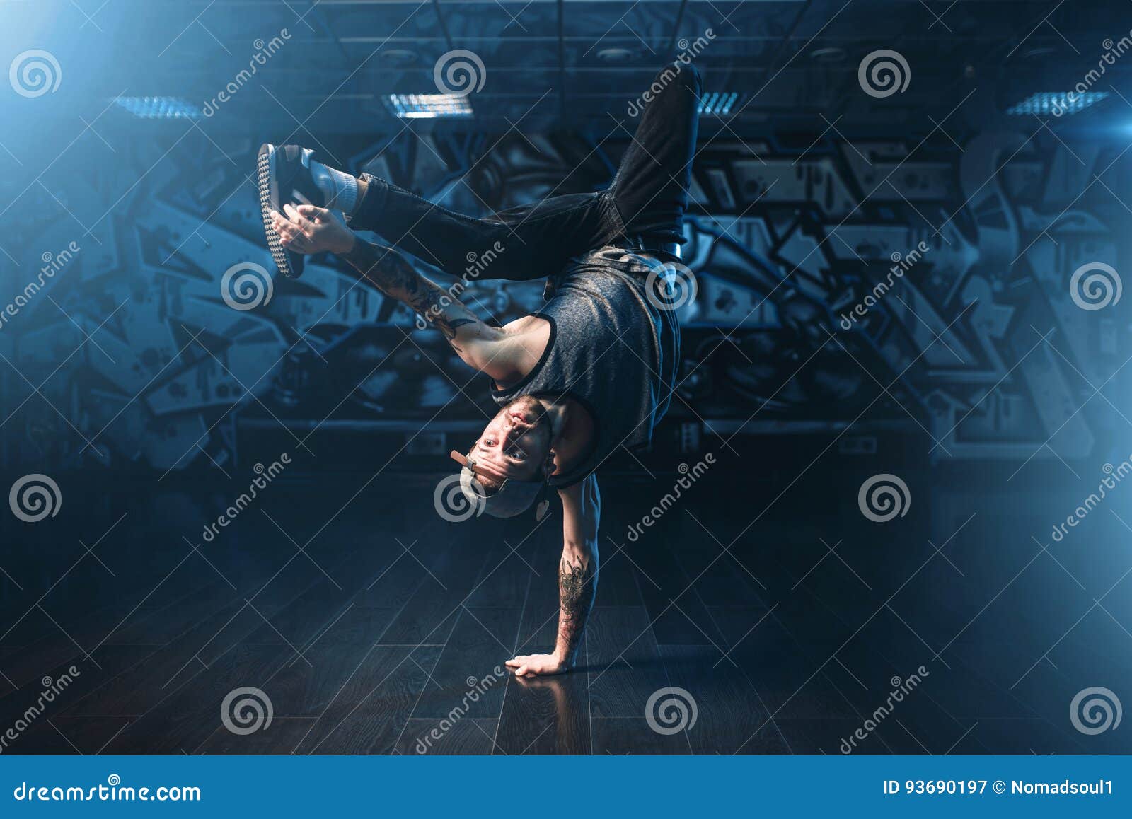 Breakdance Action, Dancer Posing in Dance Studio Stock Image - Image of ...