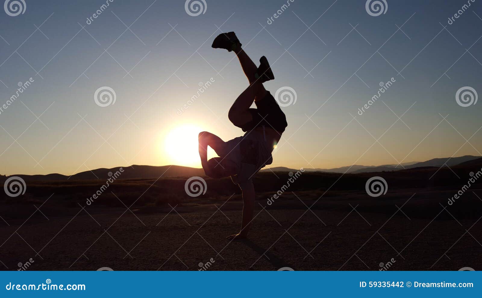 Breakdance Figure in the Sunset Stock Photo - Image of figure ...