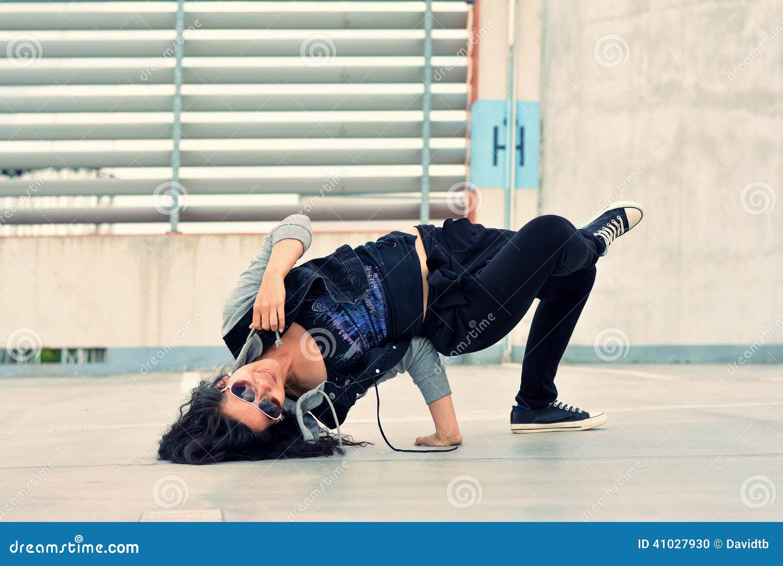 Breakdance Girl on the Street Stock Photo - Image of attractive, life ...