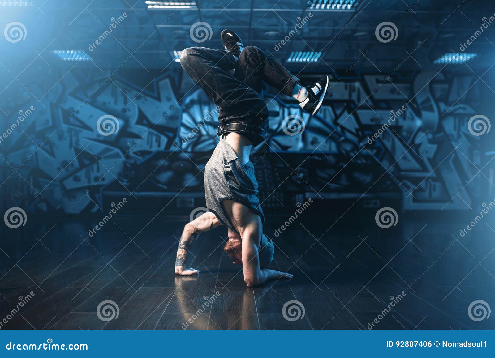 Breakdance Motions, Performer in Dance Studio Stock Photo - Image of ...